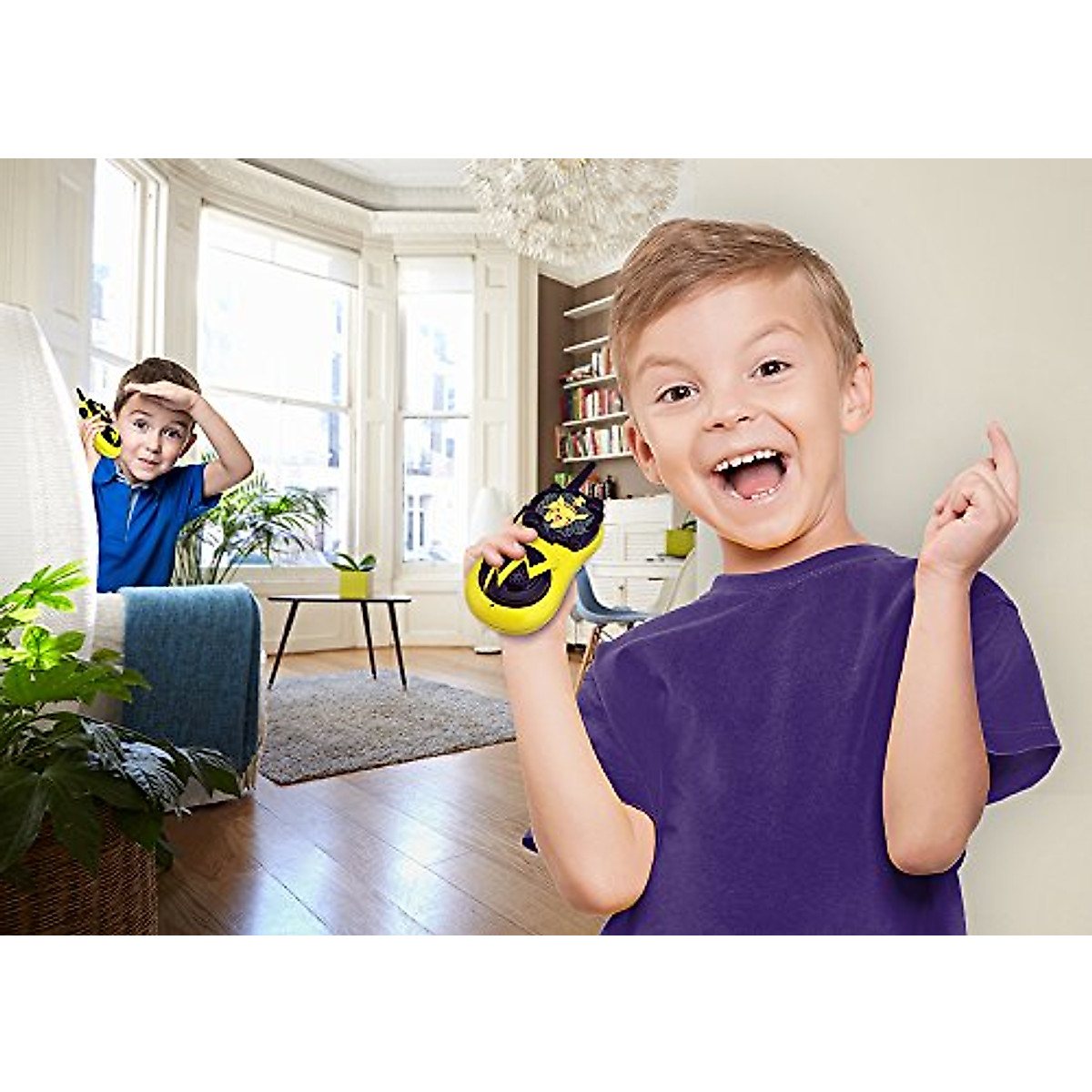 eKids Pokemon Walkie Talkies Pikachu Toys FRS Walkie Talkies for Kids Long Range Static Free Easy to Use For Indoor and Outdoor Games