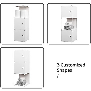 Aetic 3 Tier Cube Storage Storage Bathroom Storage Cabinet Bathroon Organizer Free Standing Side Storage Cubes with Doors 3 Cube White