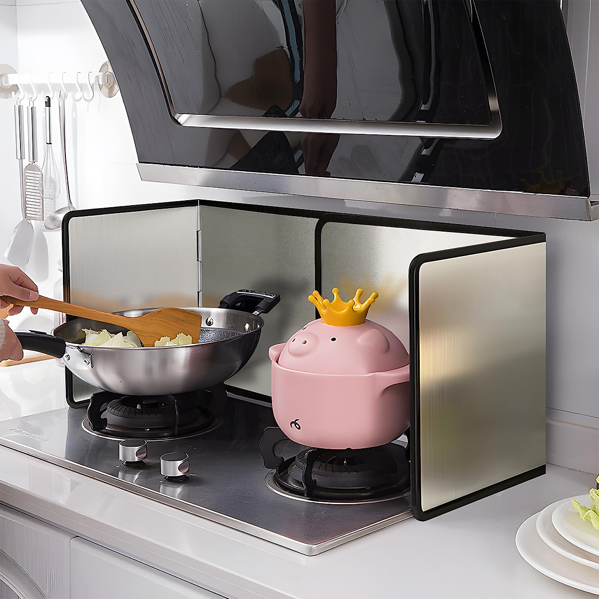 Foldable Stove Splatter Guard Grease Shield Nonstick Oil Stove Splash Guard Cooking Splatter Screen Kitchen Backsplash Protector For Stove Top Wall Gas Range Frying Pan Camping… (Height 30cm)