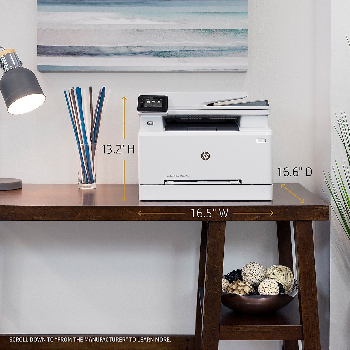 HP Color Laserjet Pro M281cdw Wireless Multifunction Laser Printer (Renewed)