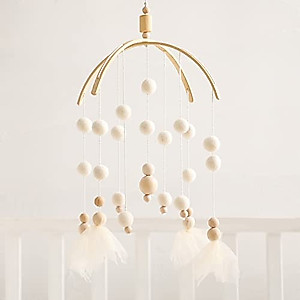 Baby Mobile 100% Felt Ball Bed Bell Mobile Crib Jewelry Creative Pendant Toy Wooden Wind Chime Nursery Decoration