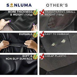 Sonluma 12 Pack 108" X 54" Black Premium Disposable Plastic Tablecloth for 8ft Long Rectangle Tables, Waterproof Covers for Indoor or Outdoor Events & Parties