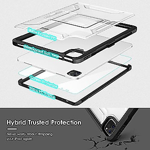 DTTOCASE for iPad Pro 11 Inch Case, iPad Air 5th / 4th Generation 10.9 Inch (2022/2020) Case with Matte Frosted Shockproof Back Back [Anti-Scratch,Support Touch ID,Camera Protection]-Black