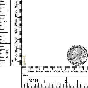 AVORA 14K Yellow Gold 3mm (0.1 carat) Round Simulated Diamond Cartilage Piercing Flat Back Earring Body Jewelry (18 Gauge)