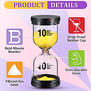9 Pieces Sand Timer Colorful Hourglass Sand Clock Timer 1/3/5/10/15/20/30/45/60 Minutes Sandglass Timer for Kitchen Home Office Classroom Games Cooking Kids, 9 Colors