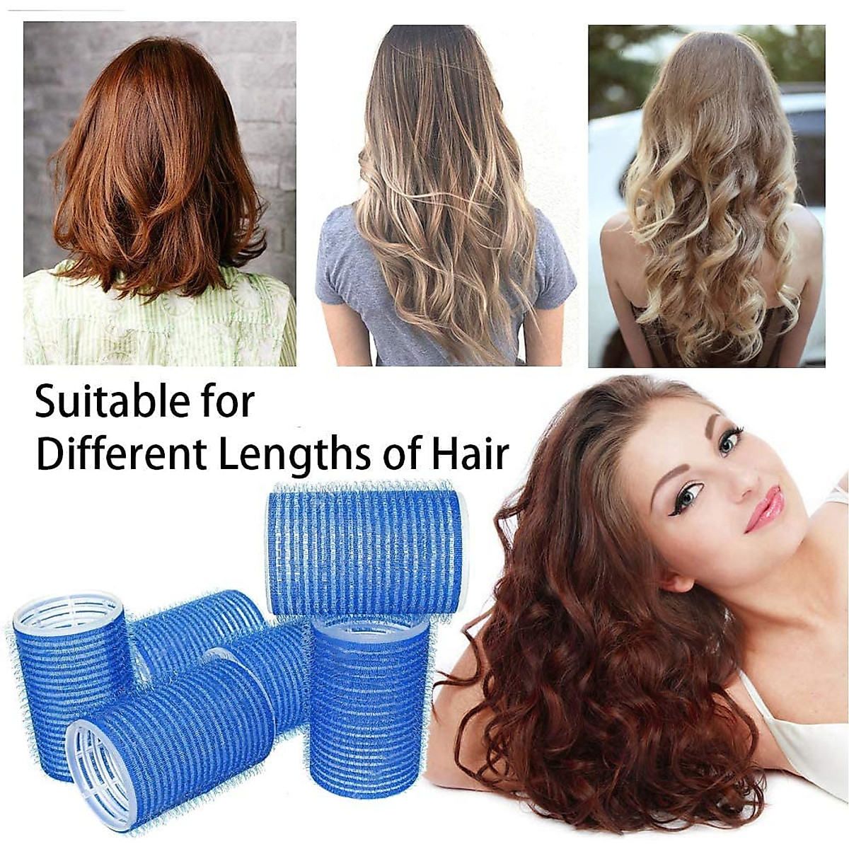 Hair Rollers, 24 Pack Self Grip Salon Hairdressing Curlers, Hair Curlers Sets, DIY Curly Hairstyle, Mother's Day gifts for Women Mom Wife Daughter, Colors May Vary (12xJumbo+12xLarge)