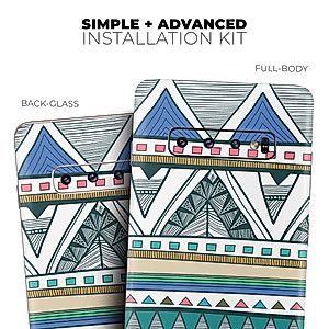 DesignSkinz Abstract Blue and Green Triangle Aztec Protective Vinyl Decal Wrap Skin Cover Compatible with The Samsung Galaxy S20 (Screen Trim & Back Glass Skin)