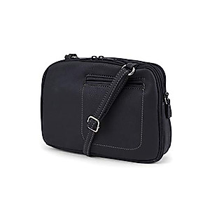 MultiSac womens Zippy Triple Compartment Crossbody Bag Cross Body, Black, One Size US
