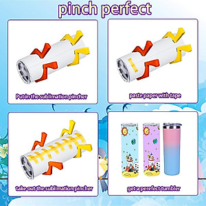 Perfect Sublimation Tumblers Pinch for 20 Oz Tumbler Skinny Straight Sublimation Tumbler Pinch Tool, Clamp for Sublimation Paper and Glass Pinch (2 Pack) (Yellow & Orange)
