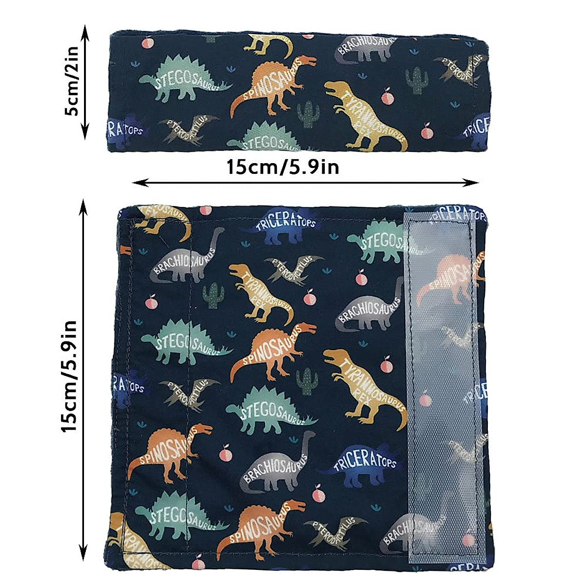 Baby Car Seat Neck Cover, Car Seat Strap Cover, Seat Belt Cushions Pads, Shoulder Strap Protectors, Reversible Pram Harness Covers in Minky Dinosaur, Baby Neck Pad Protector