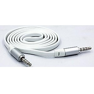Aux Cable 3.5mm Adapter Car Stereo Aux-in for Nord N200 5G Phone, Audio Cord Speaker Jack Wire Flat White Compatible with OnePlus Nord N200 5G Model