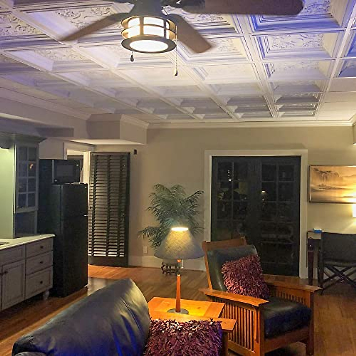 From Plain To Beautiful In Hours DCT03 British Sterling PVC 2' x 2' Lay-in Ceiling Tile, Pack of 25, Aged Copper, 25 Piece