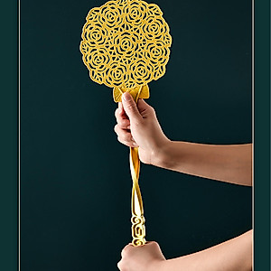 LUNCHS Fly Swatter Flower Shape 2 Pcs Exquisite Handle, can be Hung to Save Space Suitable for Neighbors and Friends(Yellow)
