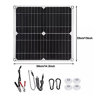 Solar Panel (25w/50w/75w/100w), Dual Usb18v/5v, With 20a Controller, Photovoltaic Battery System(12v Battery Power Charging), For Rv, Boat, Trailer, Farm,75W