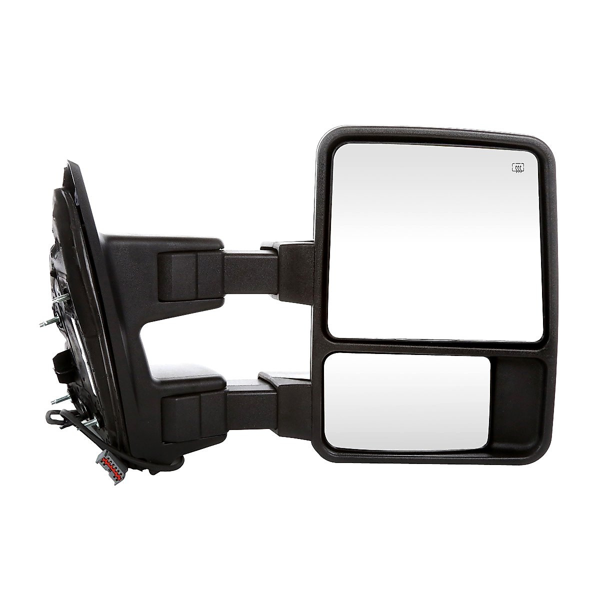 AutoShack Passenger Towing Mirror Power Black Textured Heated Manual Folding Replacement for 2001-2005 Ford Excursion 2003-2016 F-250 Super Duty F-350 Super Duty 6.2L 6.4L 6.7L 4WD RWD KAPFO1321342S