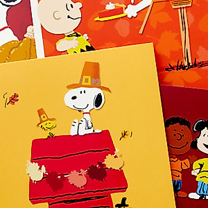 Hallmark Peanuts Thanksgiving Cards Assortment, Snoopy and Friends (16 Assorted Cards with Envelopes)