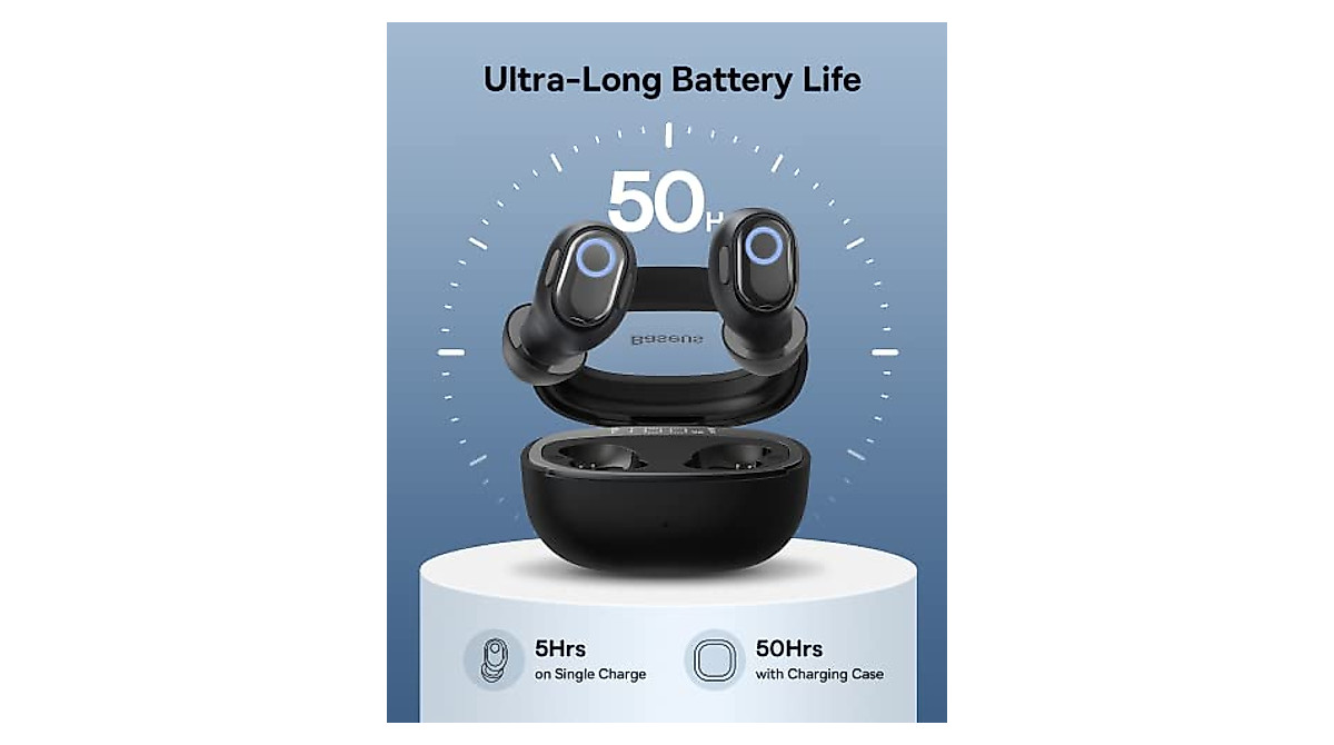 Baseus Wireless Earbuds - 50H Play, Bluetooth 5.3, LED Display