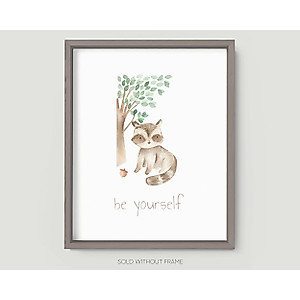 Woodland Baby Animals Nursery Wall Art Prints Room Decor - Set of 6 - Unframed (8 x 10 inches)