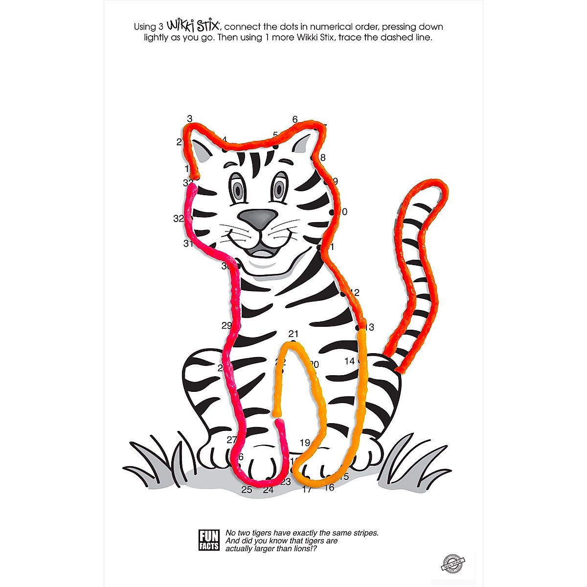 WIKKI STIX Animal Activity Pak - Features 12 Zoo Animals with Hands-on Activity and Fun Fact on Each, Made in The USA! Multiple Colors !