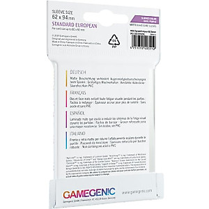 Matte Board Game Sleeves | Pack of 50 Matte Sleeves | 62 by 94 mm Card Sleeves Optimized for Standard European Card Games | Premium Card Protection | FFG Purple Color Code | Made by Gamegenic