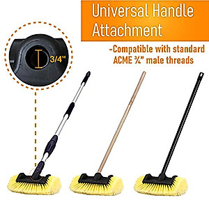 CARCAREZ 10" Car Wash Brush with Soft Bristle for Auto RV Truck Boat Camper Exterior Washing Cleaning, Yellow