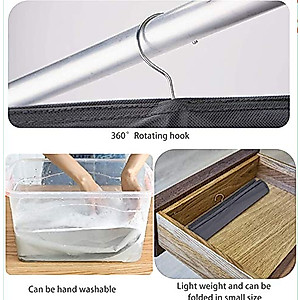 LCXEGO Dual Side Closet Hanging Organizer,3 Shelf Hanging Closet Organizer with Rotating Hanger and Mesh Pocket Bra Underwear Socks Towel Handbag Storage Oxford Bags (3+5+15Pockets, Gray)