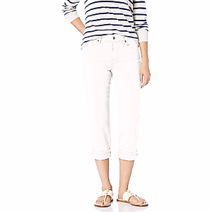 NYDJ Women's Marilyn Straight Cuff Cropped Slimming Jeans, Optic White, 18