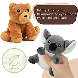 BenBen Dinosaur Stuffed Animals, 5 Small Dinosaur Plush Dolls and Egg Bag Toys Set, Dino Plushies, Cute Stuff for Kids Girls Boys, Baby Shower, Easter Basket Stuffers