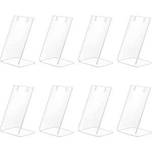 PH PandaHall 10pcs Acrylic Earring Holder Single Pair L-Shape Jewelry Displays Stand Necklace Earring Organizer for Jewelry Dangling Slant Back Display Props Show Retail Store Marketing 1.3x1.7x3”