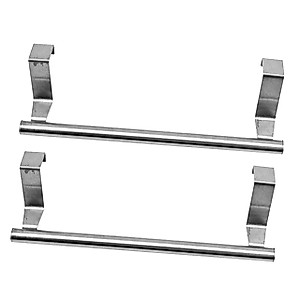 KONTONTY 2Pcs Over The Door Towel Holder Versatile Towel Hanging Bar for Kitchen and Bathroom for Dish Towels Tea Towels and Hand Towels Easy Installation Design
