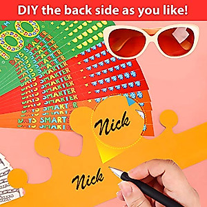 35 Pieces 100 Days Paper Crowns, 100th Day of School Celebration Paper Crown Party Hat with I am 100 Days Smarter Printed, for Classroom School Decor