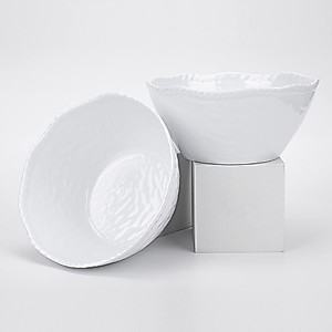 KX-WARE Melamine Cereal Bowls Set - 28 oz/6 inch 100% Melamine Soup/Salad Bowls | set of 6, White | Break-resistant and Dishwasher Safe, BPA Free