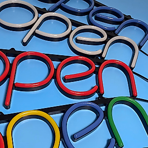 SOEUCOF LED OPEN Neon Sign for Business With ON/OFF Switch 5V USB Power Supply 16Inch Color