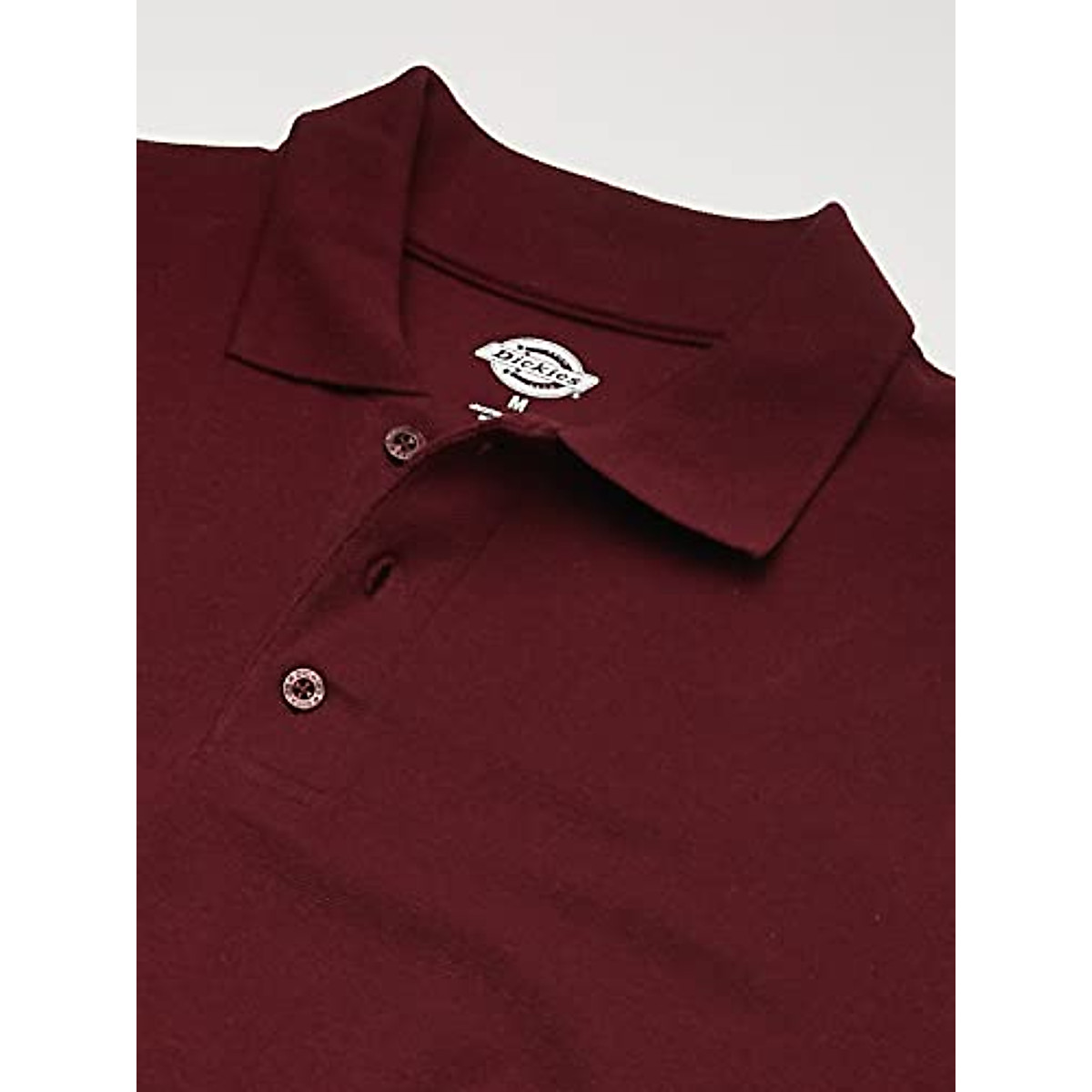 Dickies Men's Short Sleeve Pique Polo, Burgundy, Large