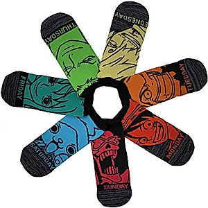 Ripple Junction One Piece Anime 7 Days of the Week Characters Multi Pack Adult Ankle Socks
