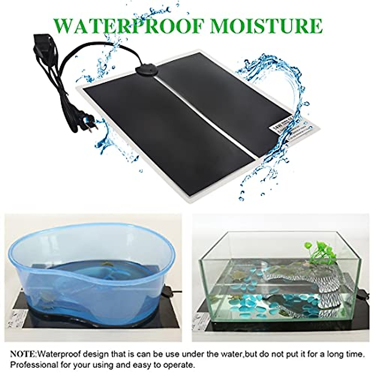 Hamiledyi 14W Reptile Heating Pad,Warmer with Temperature Adjustment Control Under Tank,Terrarium Heater Mat for Gecko,Turtle,Tortoise,Snakes,Lizard,11x11 in(2 Pcs)