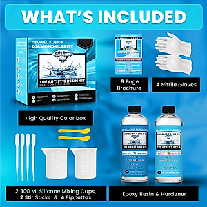 NAKED FUSION 32 OZ KIT- Epoxy Resin Art Resin Crystal Clear Formula- The Artist's Resin for Coating, Casting, Resin Art, Geodes, Tabletop, Bar Top, Live Edge Tables, River Tables- Non-Toxic