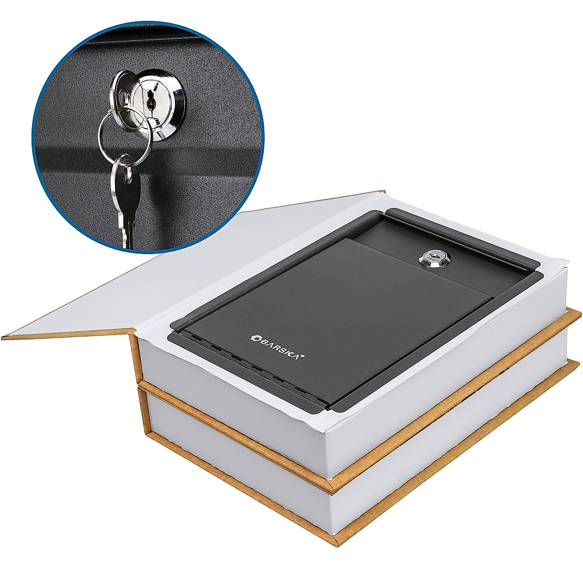 Barska Portable Diversion Dual Book Safe Concealed Lock Box for Secure and Discreet Hidden Storage of Valuables and Personal Items - London & London
