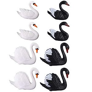 ARTIBETTER 8pcs Swan Micro Landscape Swan Miniature Mini Swan Figurines Black Swan Figurine Garden Swan Statue Swan Cake Decoration Plastic Animals Wildlife Figurines Doll PVC Lovers Desktop