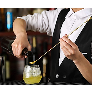 BarSoul Gold Boston for Professional Bartender and Home Bar Including 18oz & 28oz Tins, Strainer, Measuring Jigger, Muddler,Mixing Spoon and Cocktail Pourer (9 Piece), 2