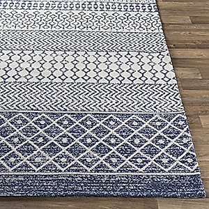Mark&Day Area Rugs, 5x7 Aigle Bohemian/Global Denim Area Rug, Blue/Grey Carpet for Living Room, Bedroom or Kitchen (5'3" x 7'3")