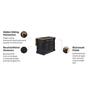 Monarch Black/Distressed Oak Kitchen Island with Granite Top by Home Styles