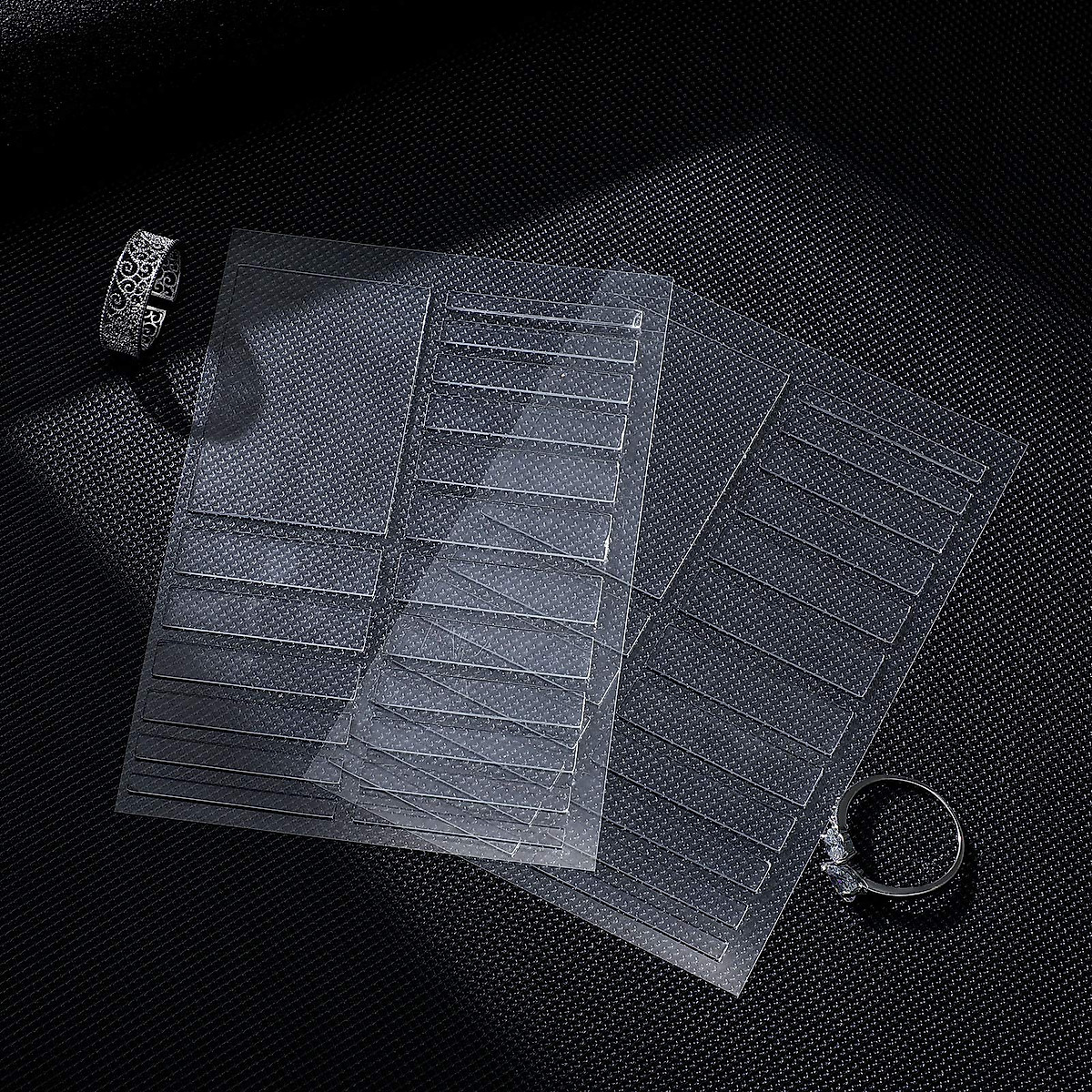 WILLBOND Ring Size Adjuster for Loose Ring Clear Invisible Ring Size Reducer Jewelry Guard Sizer Loose Ring Tightener Fit Any Rings for Preventing Ring from Loosening and Slipping Off (9 Sheets)