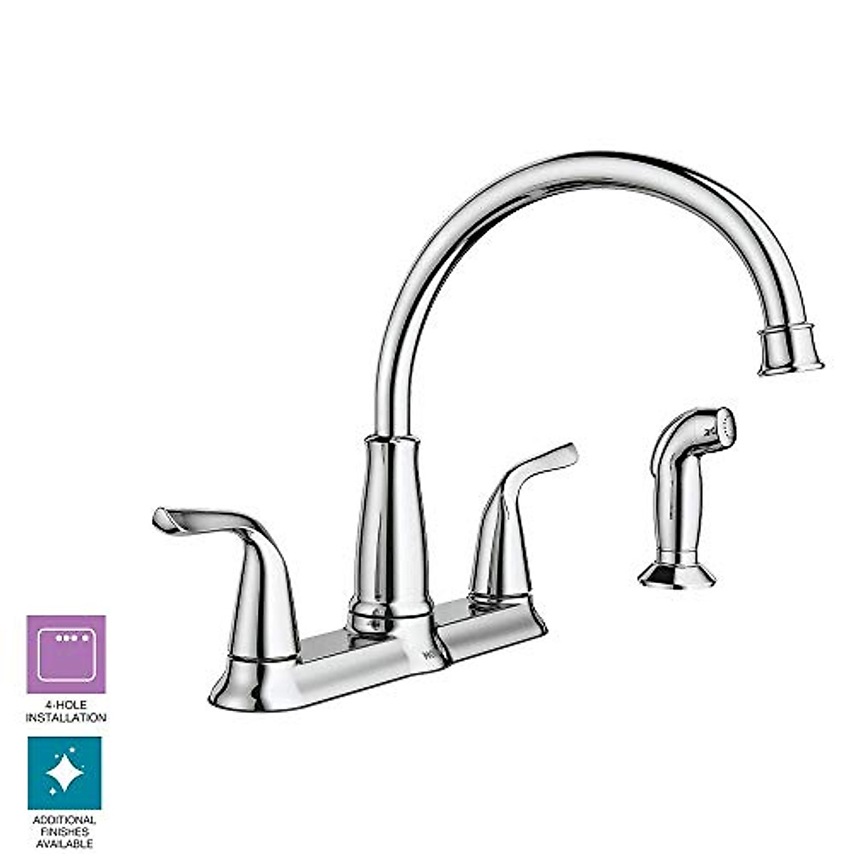 MOEN Brecklyn 2-Handle Standard Kitchen Faucet with Side Sprayer in Chrome