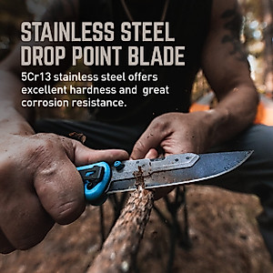 TRUE Swift Edge Replaceable Blade Knife, Compact Utility Knife with Five Replacement Blades, Durable Grip Handle, and Convenient Blade Storage Case, Blue