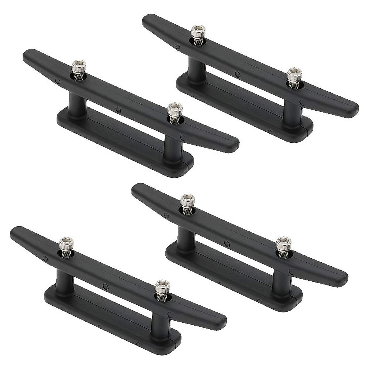 GEUNTECH 4 Pack of Kayak Boat 6.5" Anchor Cleats kit for Marine Kayak Boat Canoe Mooring Deck Mount with Screws