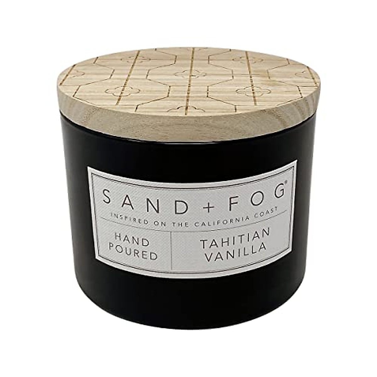 Sand + Fog Scented Candle -Tahitian Vanilla – Additional Scents and Sizes – 100% Cotton Lead-Free Wick - Luxury Air Freshening Jar Candles - Perfect Home Decor – 12oz