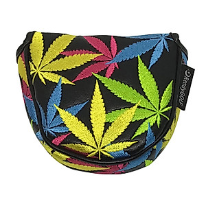 ReadyGOLF Weed All-Over Embroidered Putter Cover - Mallet