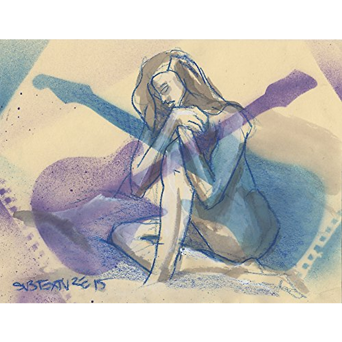 Crossed guitars seated model