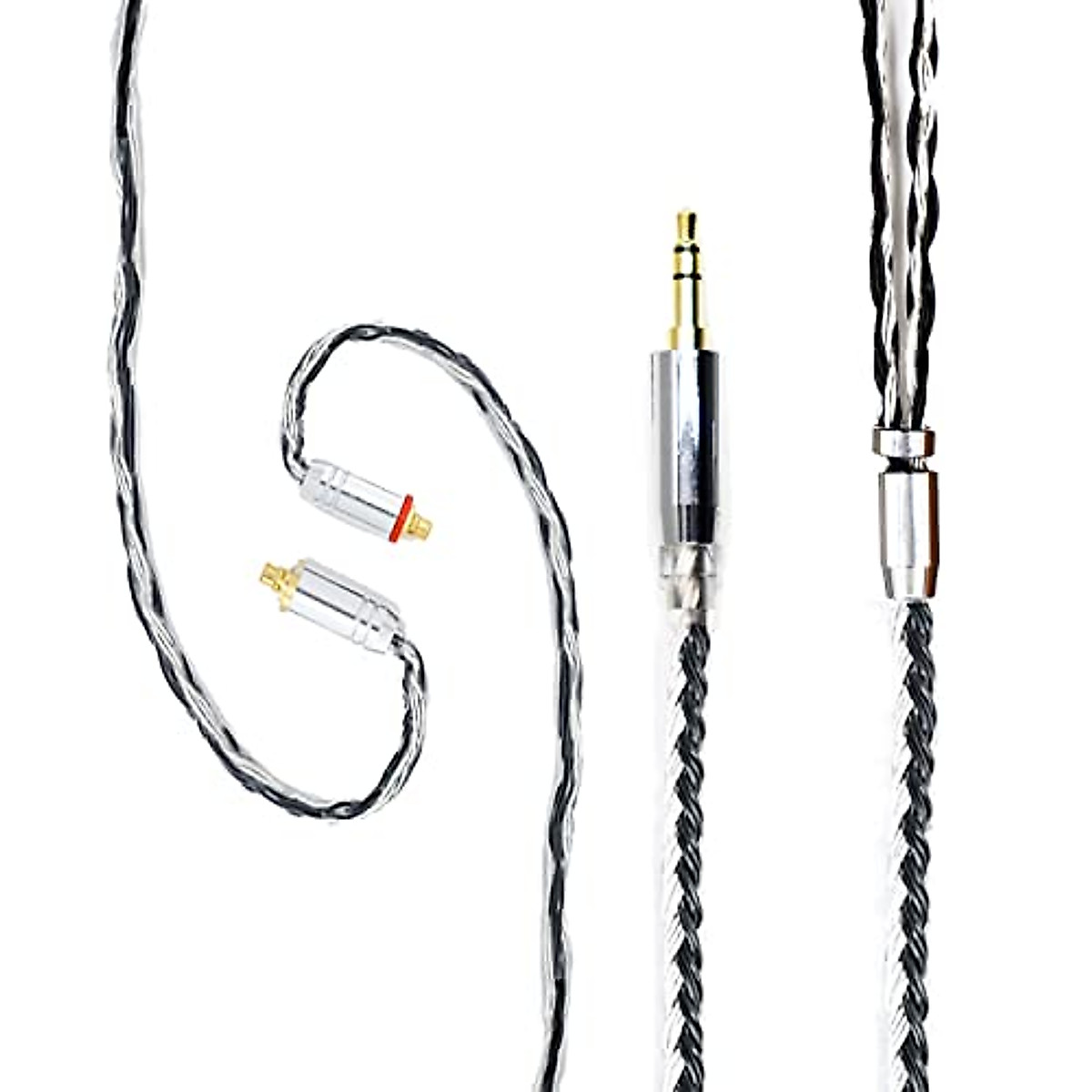 FEDAI Audio Earphone Cable 24 Core Silver Plated Replacement Cable, MMCX Detachable Earphone Cable Replacement Earphone Wire for Shure 846 535 215 315 425 MAGAOSI K5 LZA4 A5 (3.5mm, MMCX)